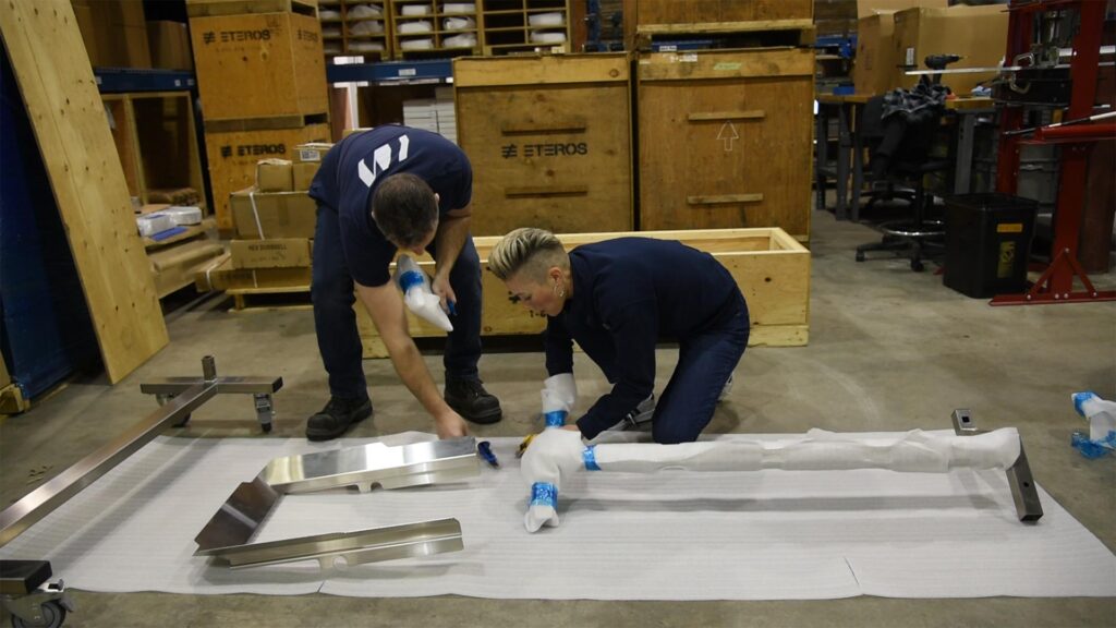 Conveyor Uncrating & Assembly - Mobius Trimmer Canada